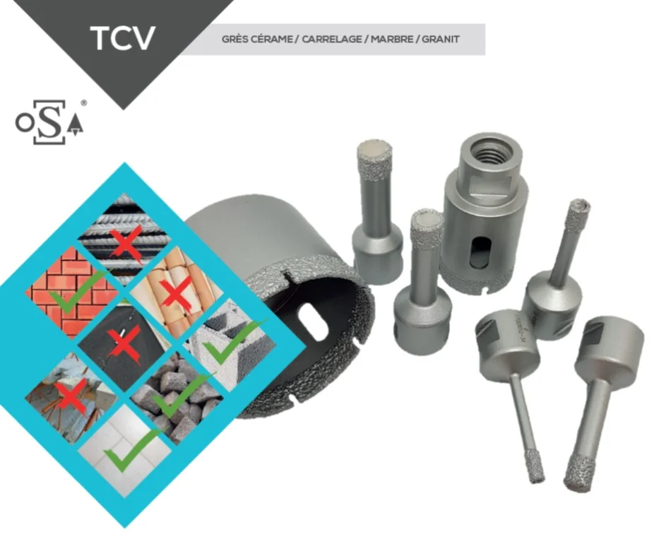 Foret - Couronne Diamant Tcv - Raccord M14 Meuleuse Odiam - Foret ...